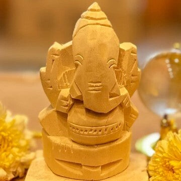 Buy Swetharka Ganesh Jilledu Ganapathi Natural Root Idol for Pooja | My ...