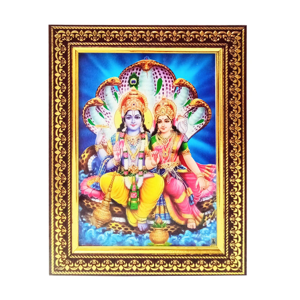 Lord Vishnu and Devi Lakshmi with Sheshnaag Photo Frame for Temple / H ...