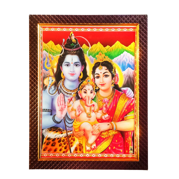 Buy Shiv Pariwar Photo Frame Shiva Parvati Ganesh 10x12.5 Inch | My ...